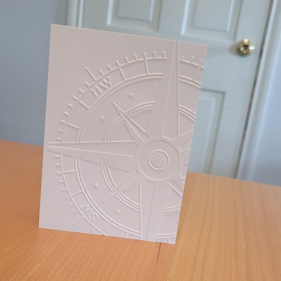 Hand Crafted | Office | Compass Greeting Card Set Of 6 Embossed ...